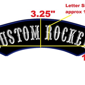 6 Piece Custom Embroidered Biker Patches Patch Set Top Bottom Rocker ...