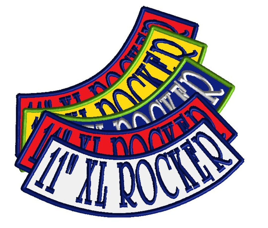 Custom Embroidered Bottom Rocker Name Patch Iron on Customized ...