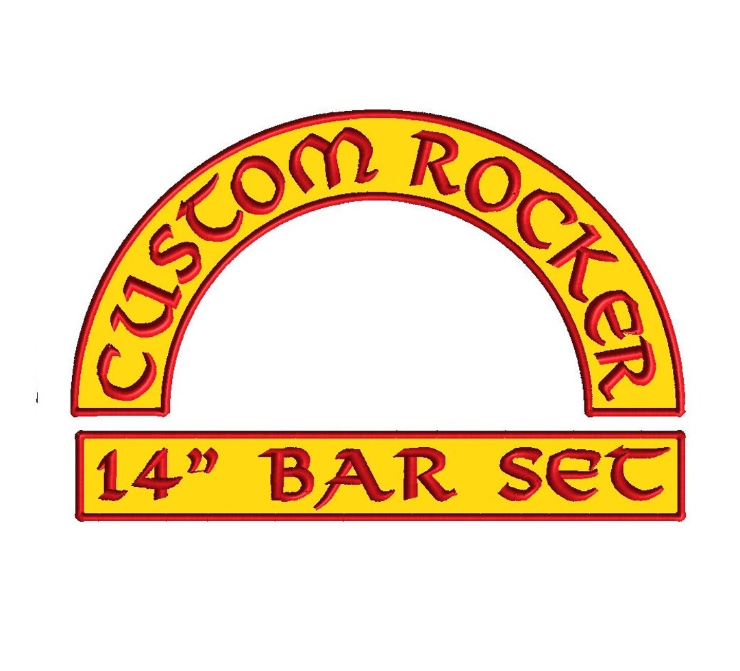 Custom Embroidered Rocker Bar Set - Top and Bottom- Iron on Patches ...