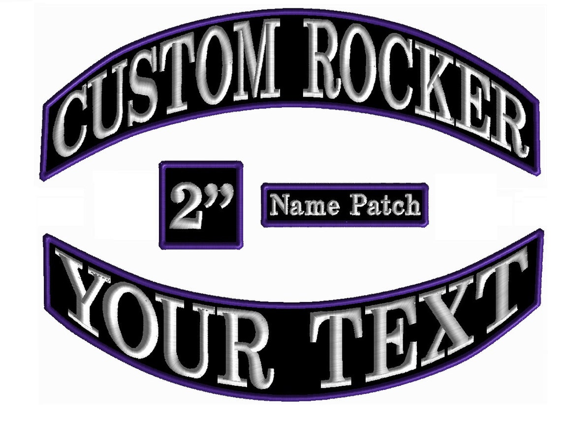 4 Piece Biker Patch Set Top & Bottom Rocker Square Name Tag - Etsy