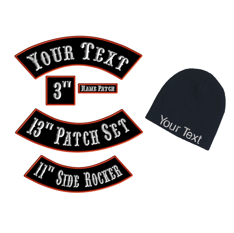 6 Piece Custom Embroidered Motorcycle Patches Rockers | Etsy