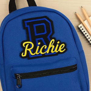 Embroidered Varsity Letter Name Patch - Iron on Custom Jacket Backpack ...