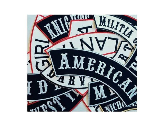 2 Piece Custom Embroidered Biker Patch Set Top Bottom Rocker | Etsy