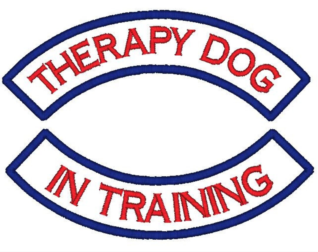 Embroidered Therapy Dog in Training Iron on / Sew on Patches Top and ...