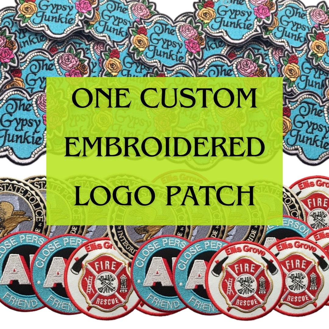One Custom Iron on Logo Patch for Jackets, Work Shirts, Businesses ...