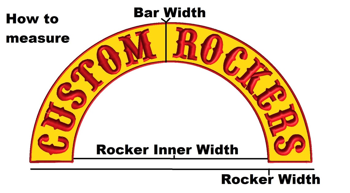 Custom Embroidered Rocker Patches Top Bottom Rockers for | Etsy