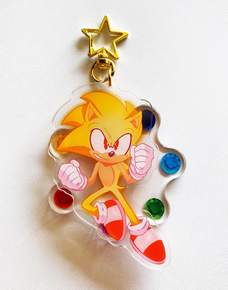Spinning Super Sonic Keychain - Etsy
