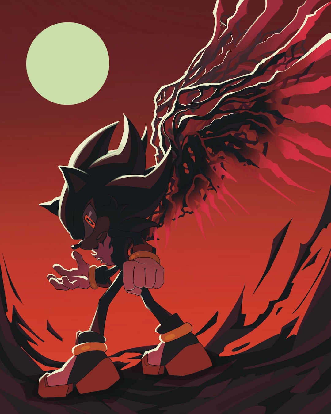 Shadow the Hedgehog Doom Wing Art Print 8x10in - Etsy