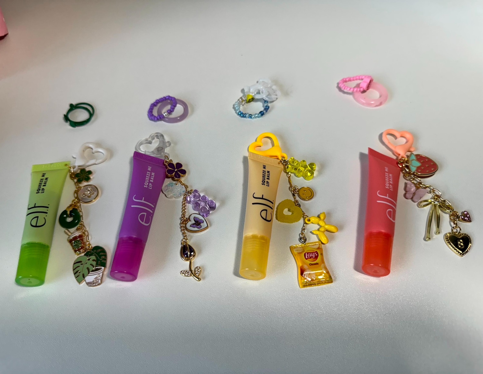Charm Lip Balm Chain Featuring Elf Lip Balm - Etsy