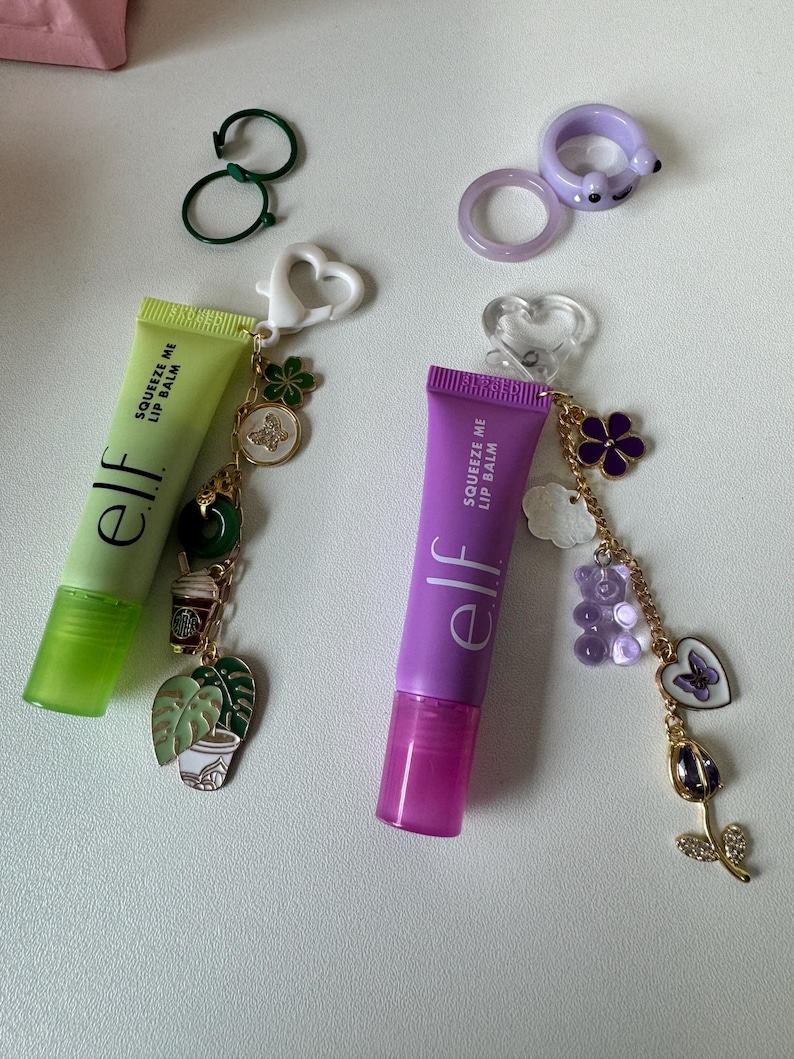 Charm Lip Balm Chain Featuring Elf Lip Balm - Etsy