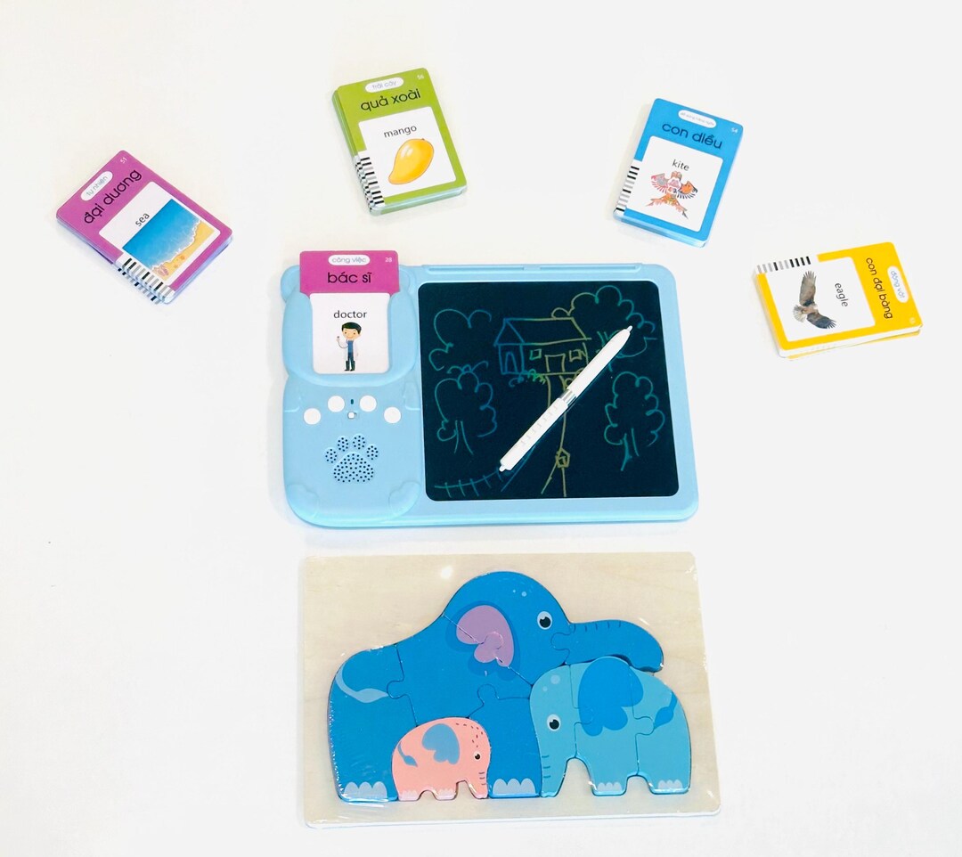 Vietnamese Flashcard Reader (510 Words) + Drawing Board + Animal Puzzle ...