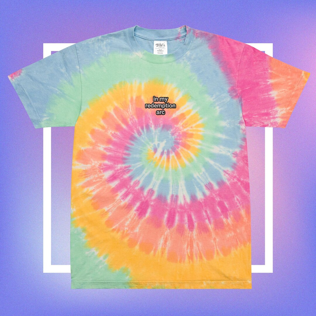 Redemption Arc Embroidered Oversized Tie-dye Tshirt S-2X Anime Hippie ...