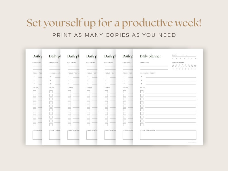 Daily Planner Printable: A4 Productivity Template (PDF) - Etsy