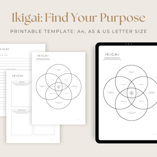 Ikigai Workbook - Etsy