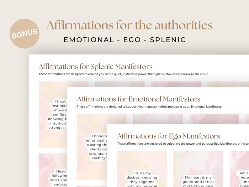 Affirmation Cards for Human Design Manifestors - Printable PDF With 60 ...