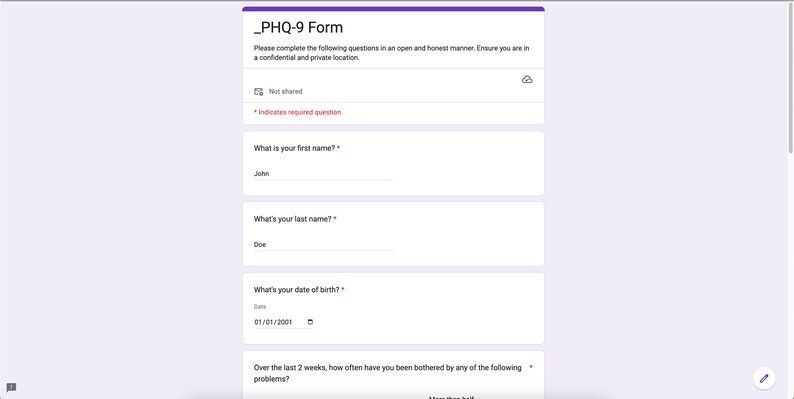 PHQ-9 Google Form With Scoring and Interpretation via Google App Script ...