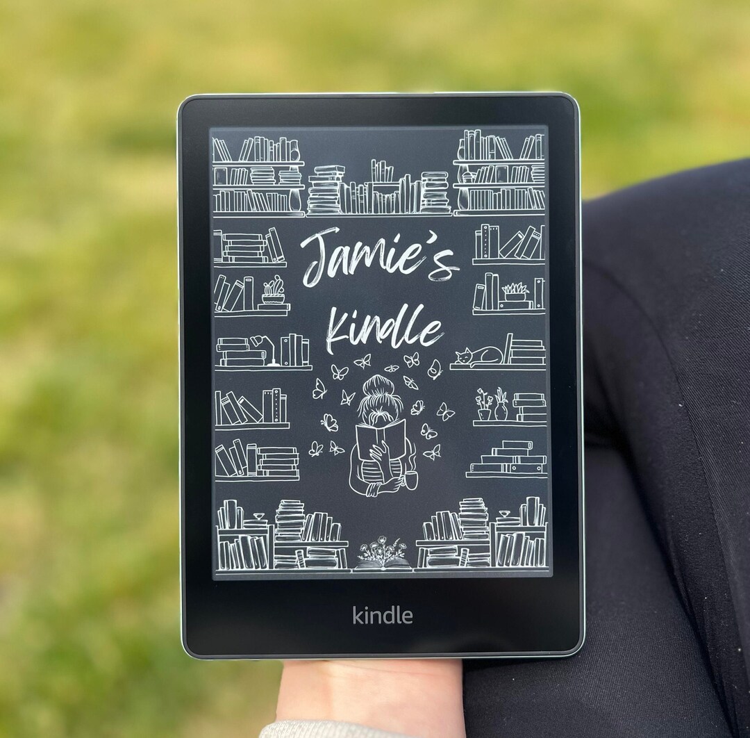 Personalized Kindle Lock Screen: Custom Bookshelves Design (digital ...