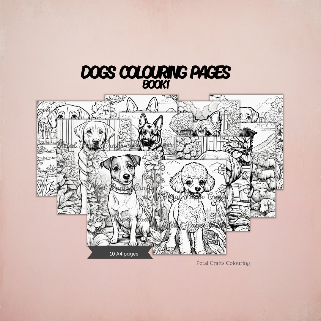 Dogs Colouring Pages Book 1 Relaxing Mindfulness Relaxing Therapeutic ...