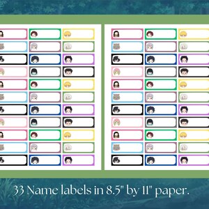 Easy Print & Edit Anime Themed: Demon Slayer Name Labels - Etsy