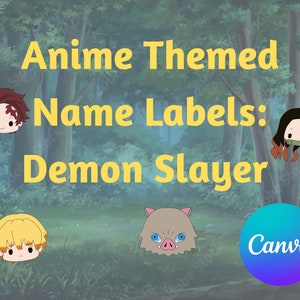 Easy Print & Edit Anime Themed: Demon Slayer Name Labels - Etsy