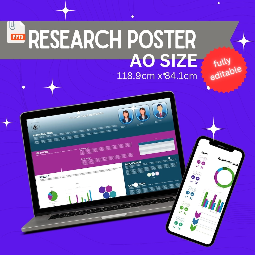Professional Academic Research Poster/ Conference/ A0 Size / Editable ...