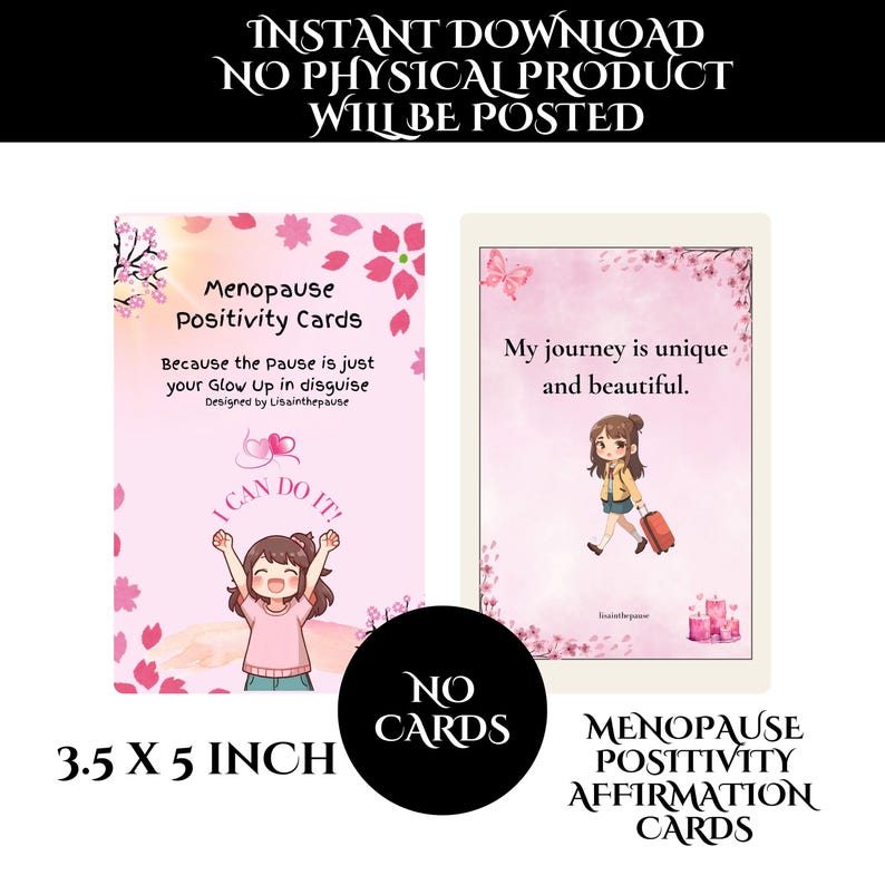 Menopause Affirmation Cards | Printable Positivity Quotes (digital ...