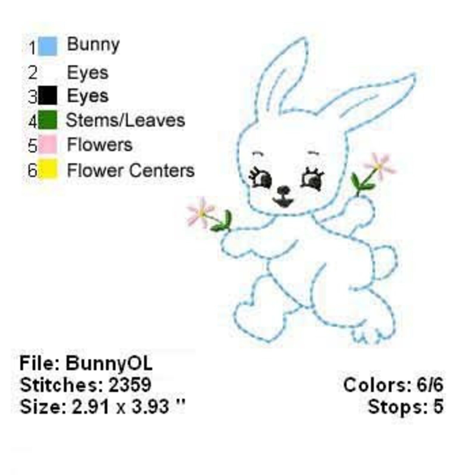 Baby Bunny Machine Embroidery Design 4x4 - Etsy