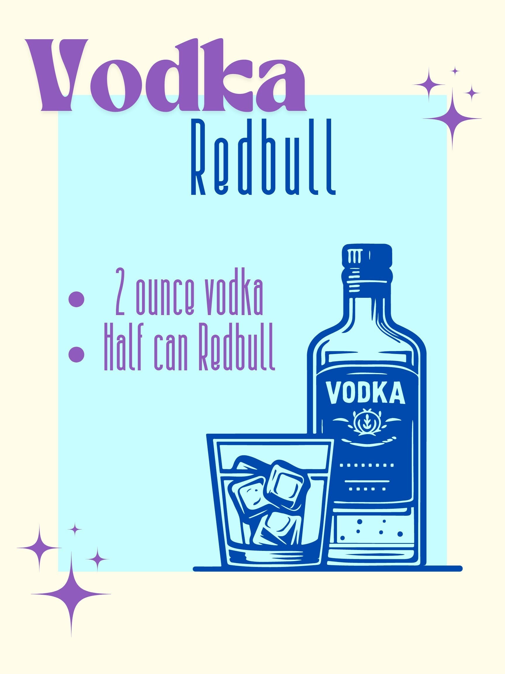Vodka Redbull Wall Print - Etsy
