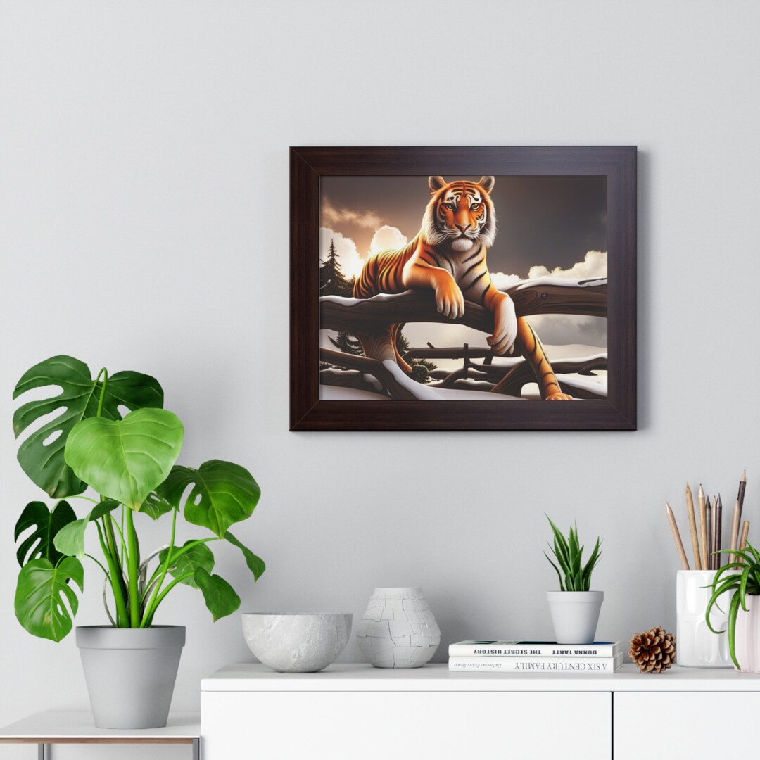 Framed Horizontal Poster Tiger Wallpaper Frame - Etsy