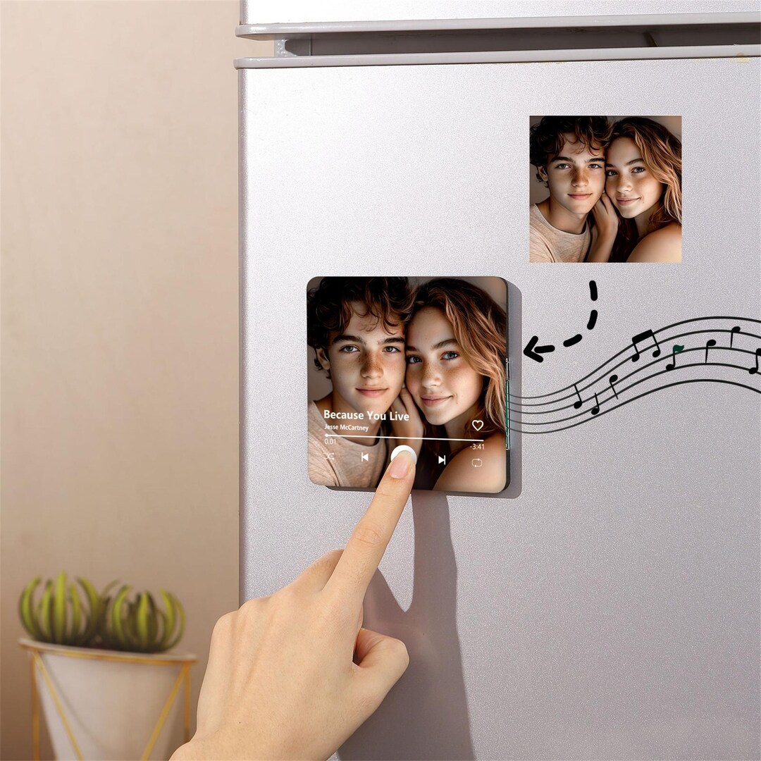 Personalized Music Fridge Magnet,custom Photos & Music Refrigerator ...