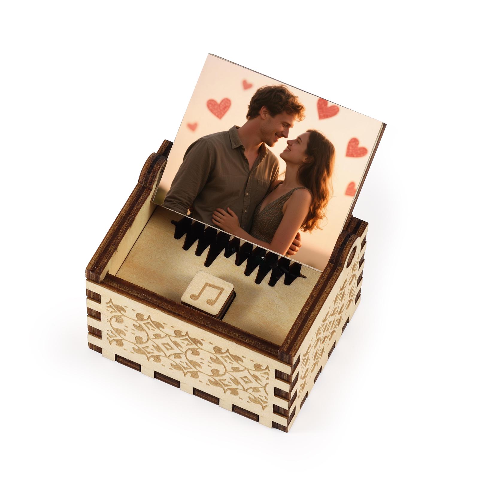 Custom Photo & Song Music Box,personalized Wooden Music Box, Christmas ...