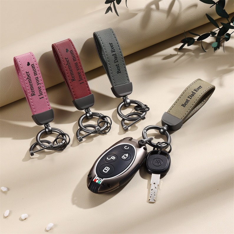 Personalized Leather Keychain,custom Wrist Strap Key Ring,leather ...