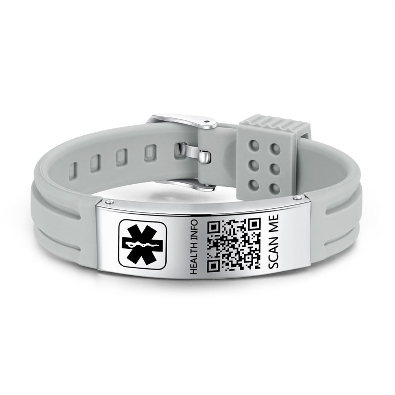QR Code Medical Alert Bracelet for Men Women,emergency ID Bracelet ...