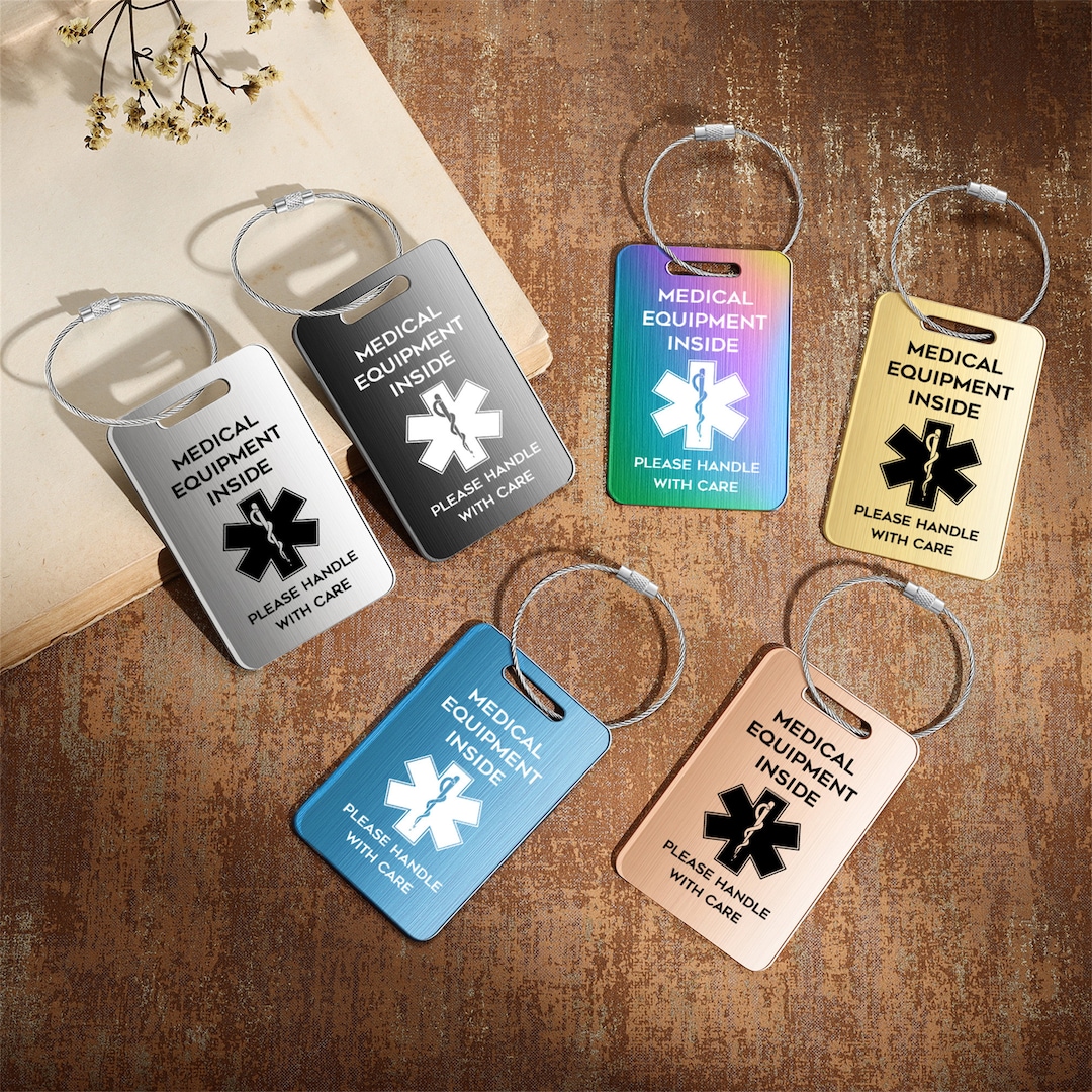 Personalized Medical Alert Luggage Tag,engraved Medical Alarm ID Tag ...