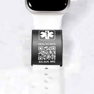 Personalized Medical QR Code Tag for Watch Band,medical Alert ID Tag ...