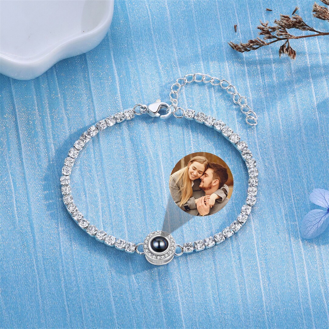 Personalized Photo Projection Bracelet,diamond Chain Bracelet,picture ...