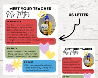 Meet Your Teacher Editable Template - Etsy