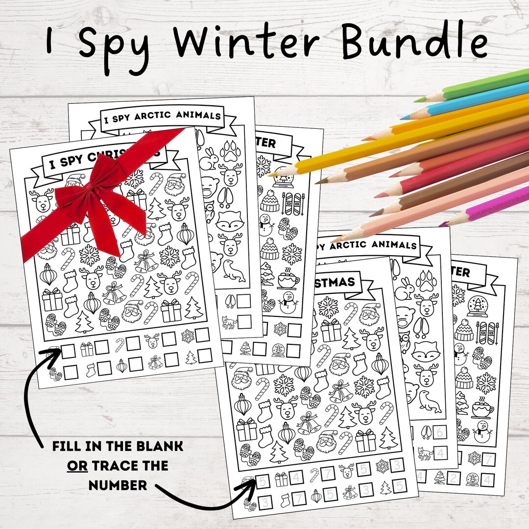 I Spy Winter Bundle, Holiday I Spy Bundle, I Spy Worksheets, Search and ...