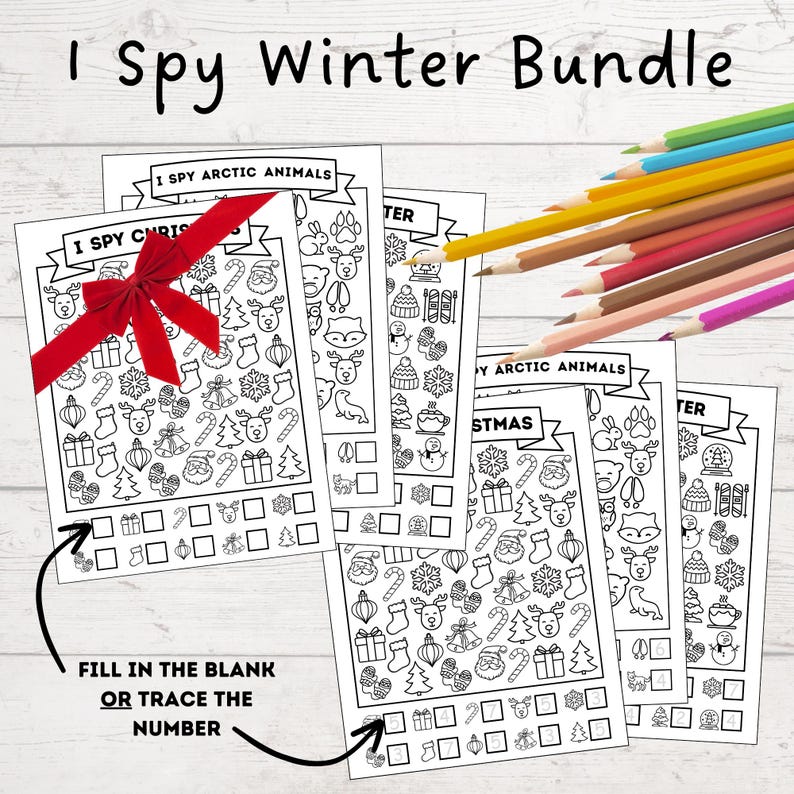 I Spy Winter Bundle, Holiday I Spy Bundle, I Spy Worksheets, Search and ...