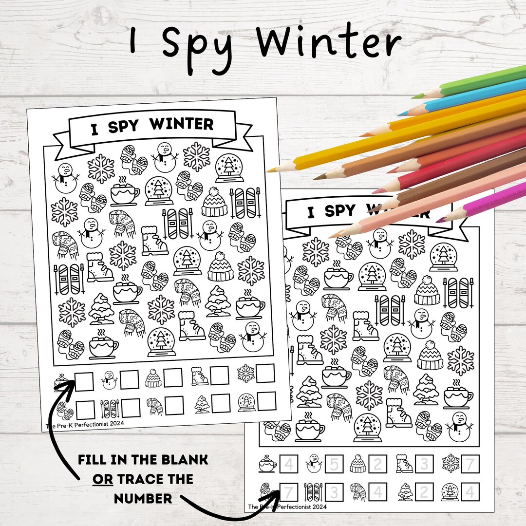I Spy Winter, Holiday I Spy, I Spy Worksheet, Search and Find Worksheet ...