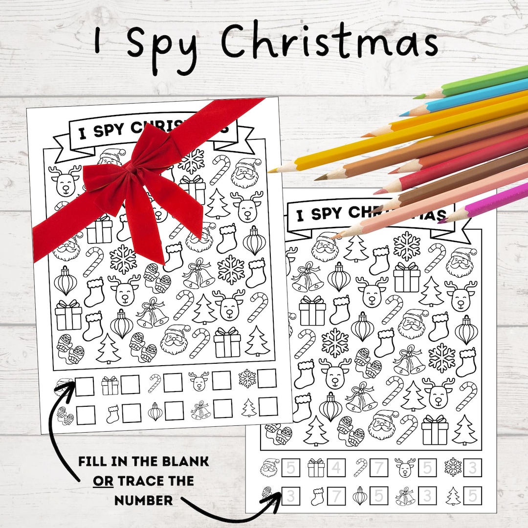 I Spy Christmas, Holiday I Spy, I Spy Worksheet, Search and Find ...