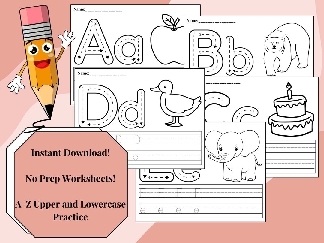 Alphabet Worksheets - Tracing - Coloring - Handwriting - Printable for ...