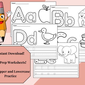 Alphabet Worksheets - Tracing - Coloring - Handwriting - Printable for ...