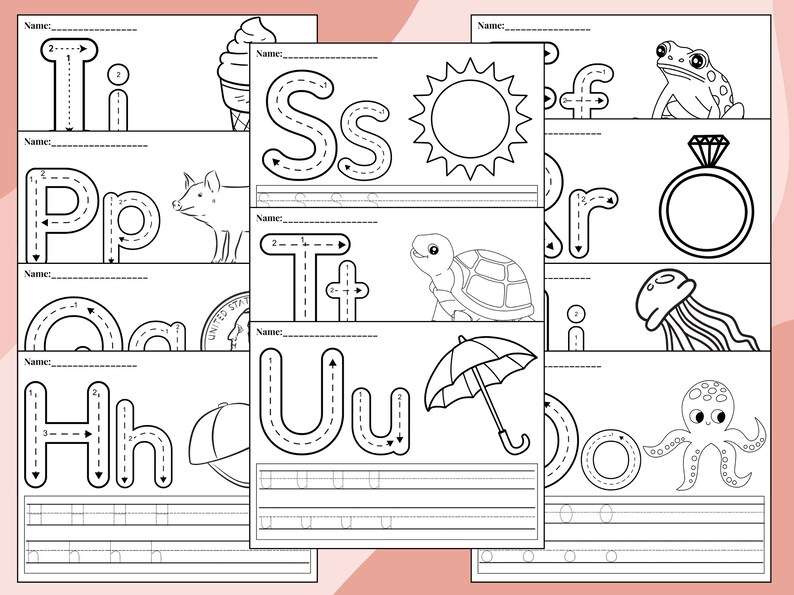 Alphabet Worksheets - Tracing - Coloring - Handwriting - Printable for ...