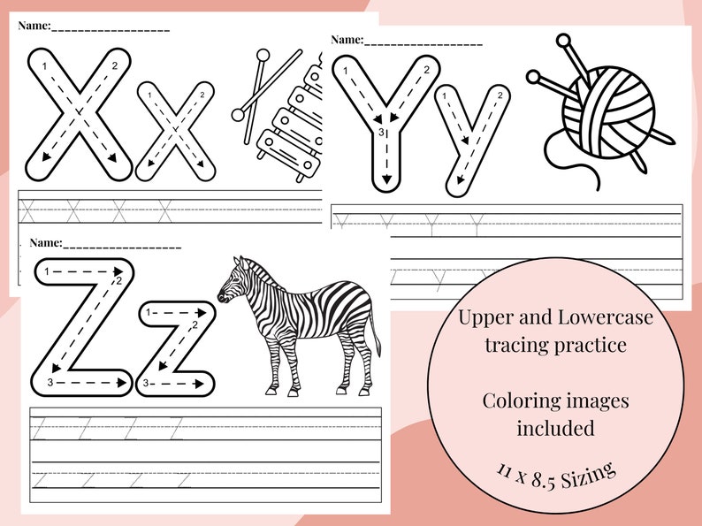 Alphabet Worksheets - Tracing - Coloring - Handwriting - Printable for ...