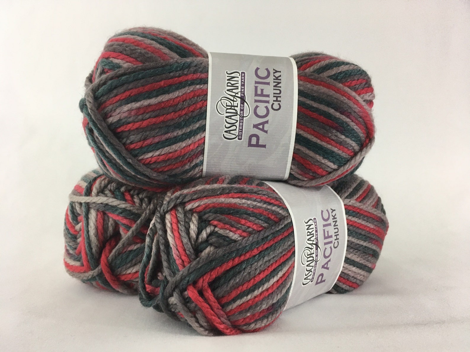 Cascade Yarns Pacific Chunky Red, Gray, Green - Etsy
