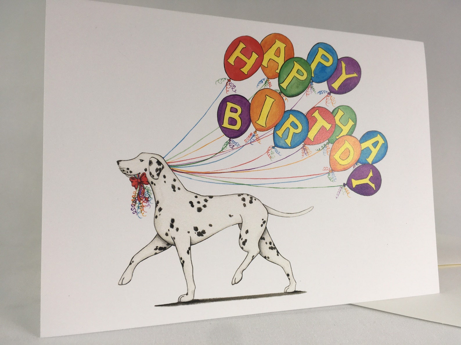 Dalmatian Happy Birthday Card - Etsy