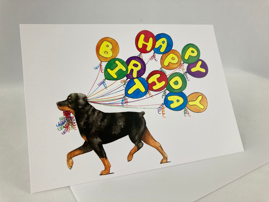 Rottweiler Happy Birthday Card - Etsy