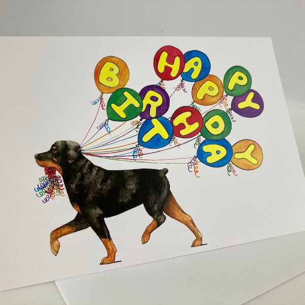 Rottweiler Happy Birthday Card - Etsy