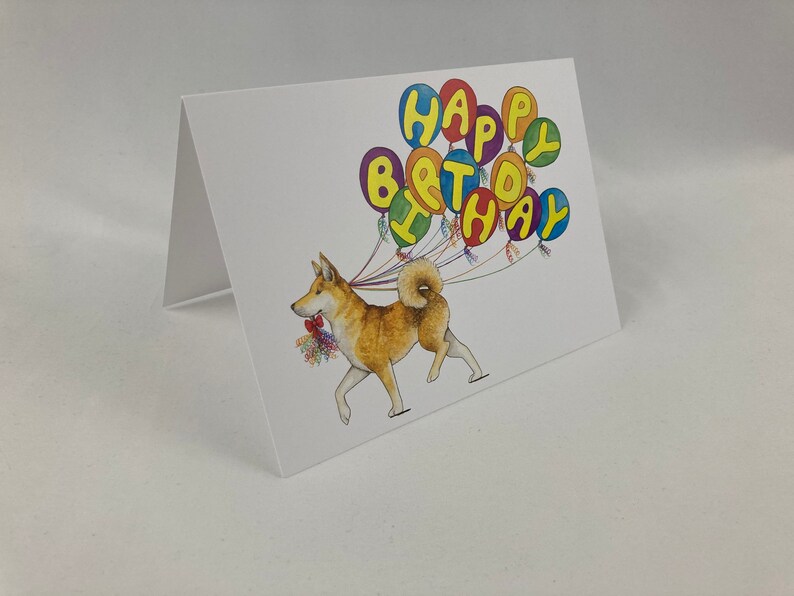 Shiba Inu Happy Birthday Card - Etsy